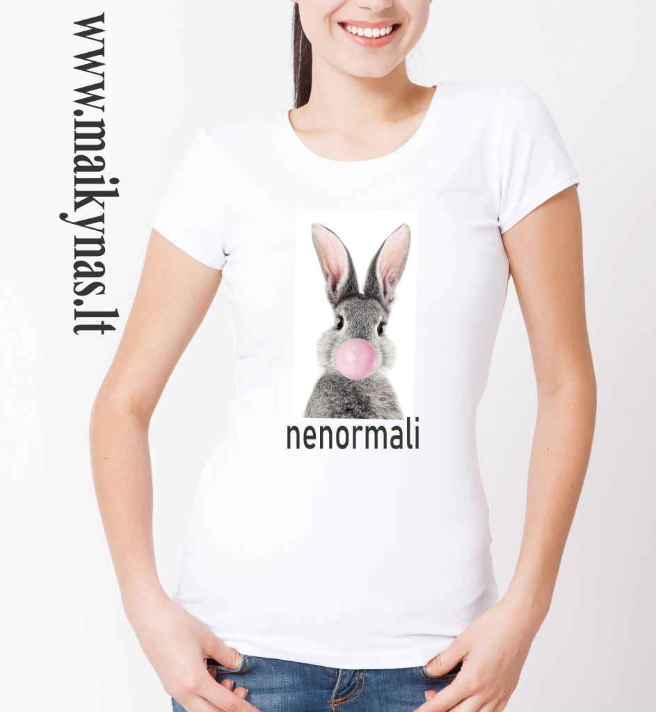 ⋆ Nenormali su kiškiu marškinėliai ⋆ Marškinėliai su tavo užrašu! www ...